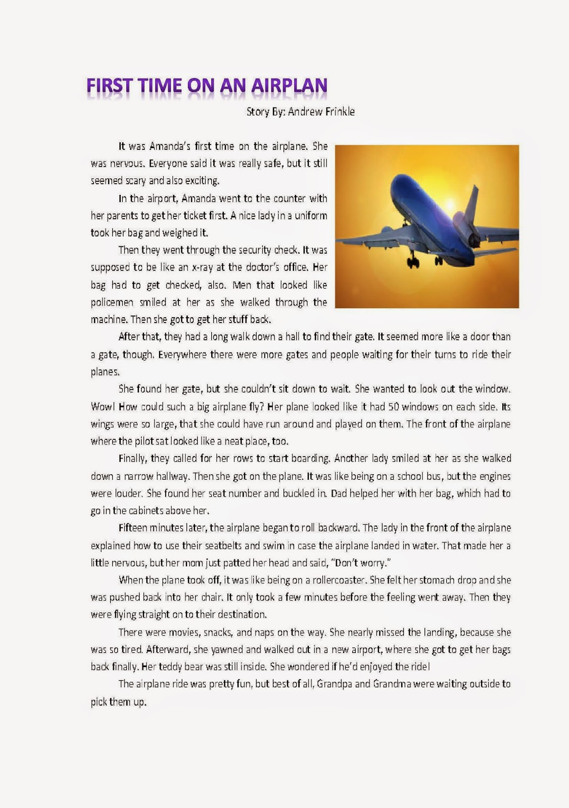 Happy reading blog 閱。悅。樂: Week 1 English Reading Option 2 - First Time ...