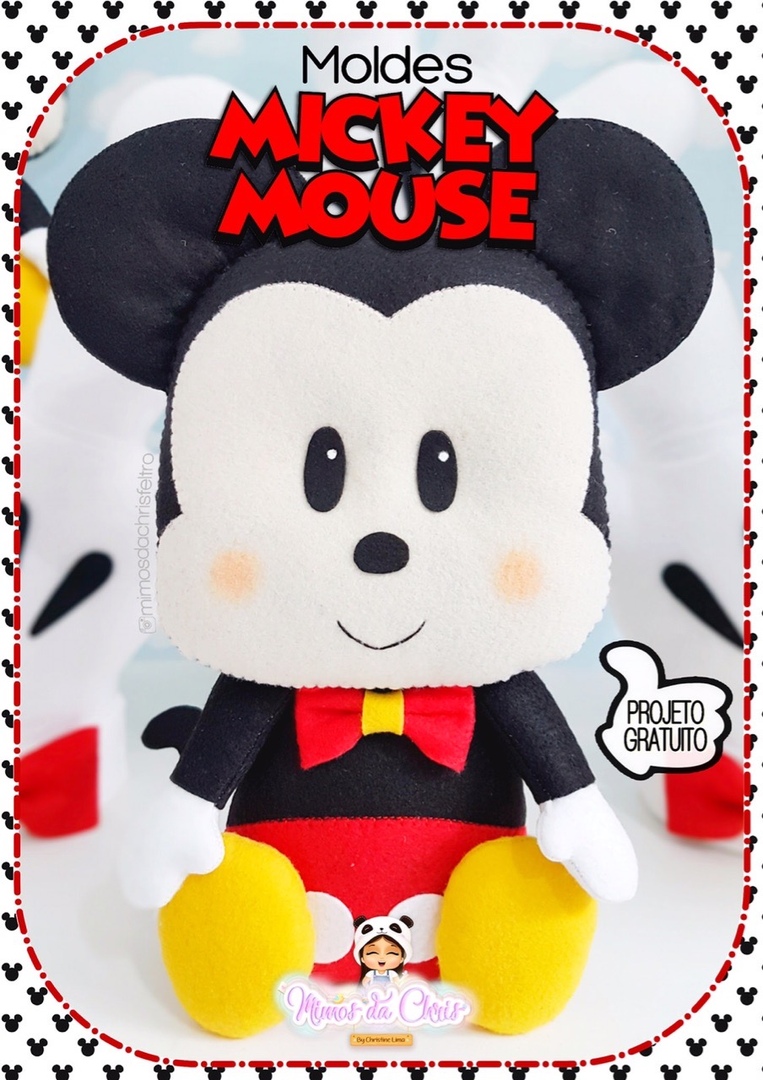 Molde Mickey Mouse de Feltro com Moldes Decoração Disney - Ideias Criativas