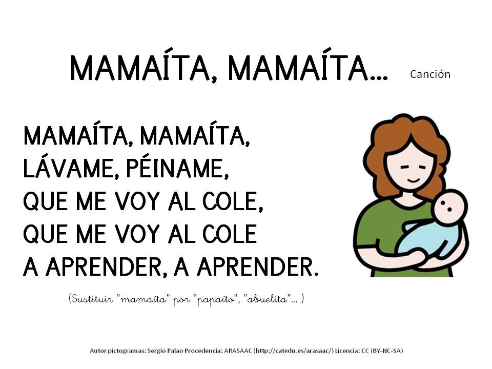 CARTILLA DE LECTURA INFANTIL : MAMAÍTA... CANCIÓN. PICTOGRAMAS ...