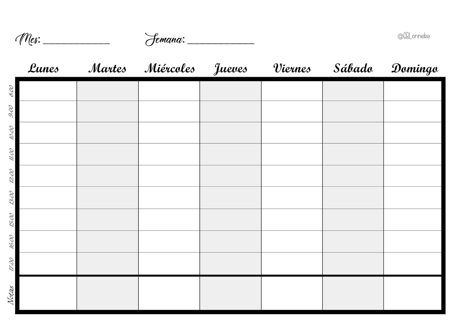 Planificador semanal - Weekly planner | Sand By Lonneke