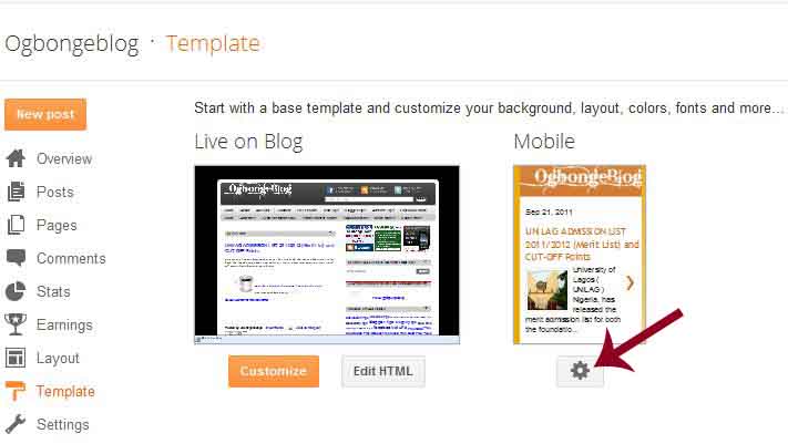 How To Change Blogger's Mobile Template - OgbongeBlog