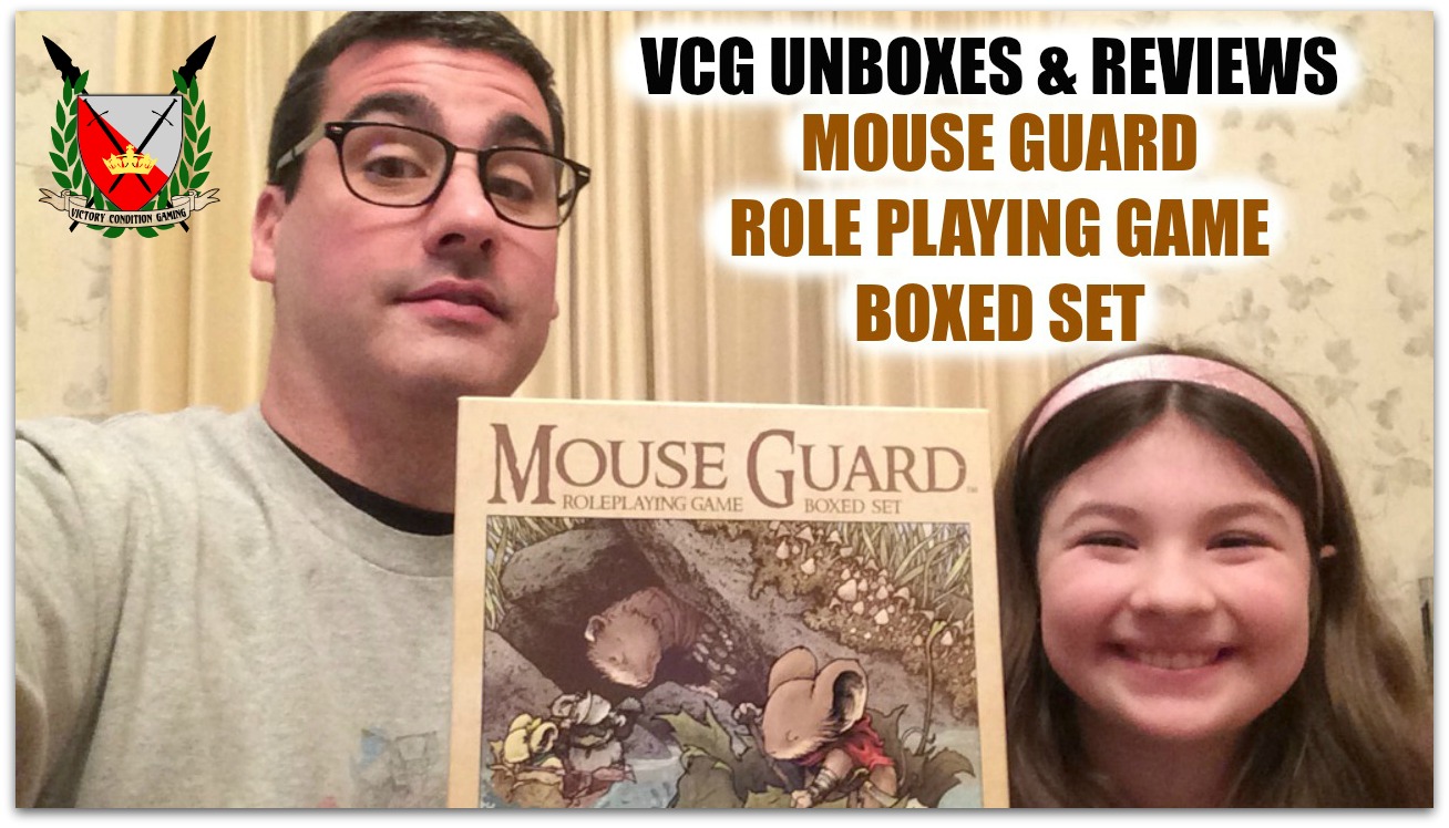 VICTORY CONDITION GAMING: VCG unboxes & reviews Mouse Guard RPG box set!
