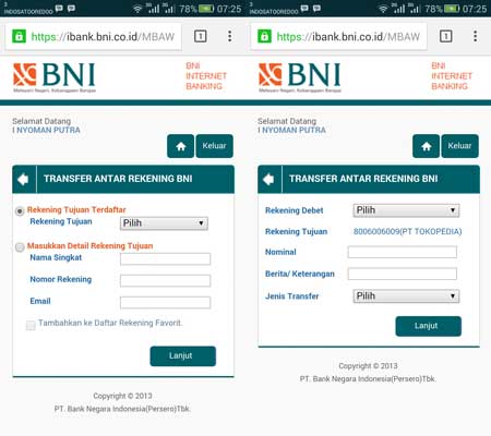 Cara Transfer Saldo Via BNI Internet Banking - eMingko Blog