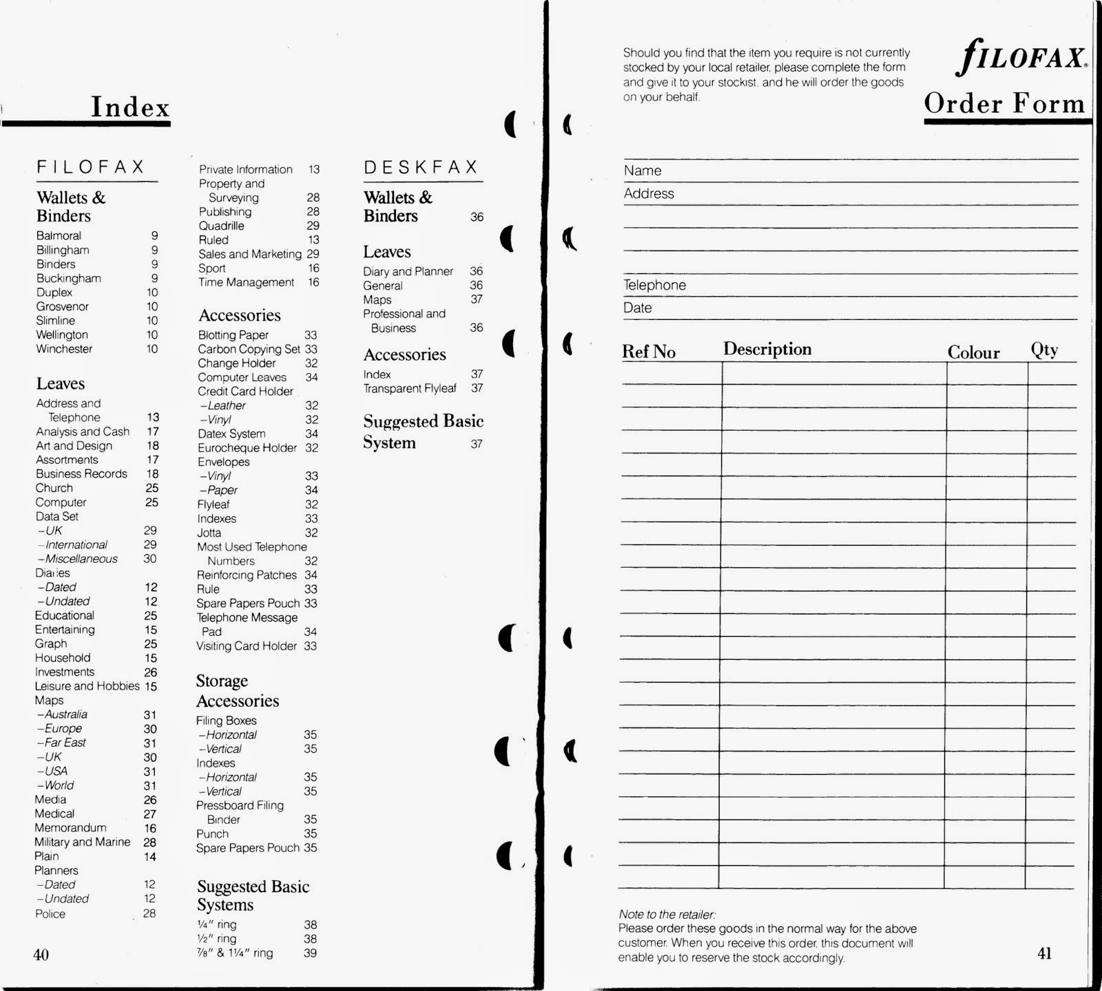 Philofaxy: Filofax 1987 Catalogue
