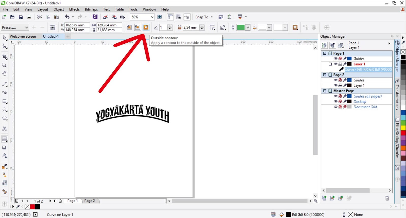 Cara Membuat Outline Pada Text di Corel Draw