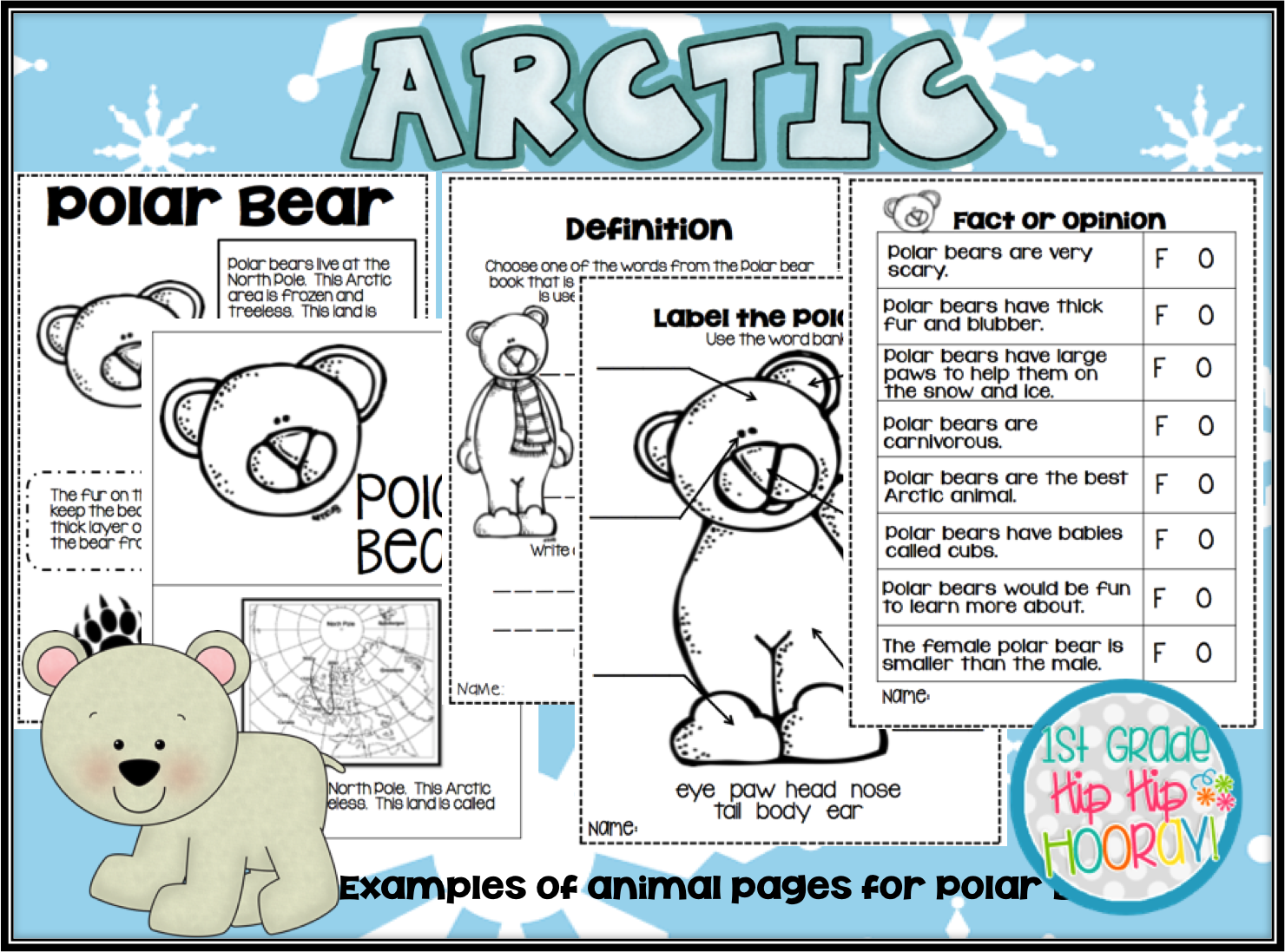 1st Grade Hip Hip Hooray!: Arctic Animals...Informational Text, Crafts ...