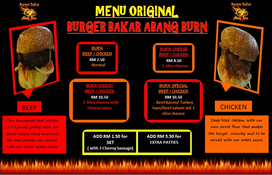 farhah aries: Burger Bakar Abang Burn JB.
