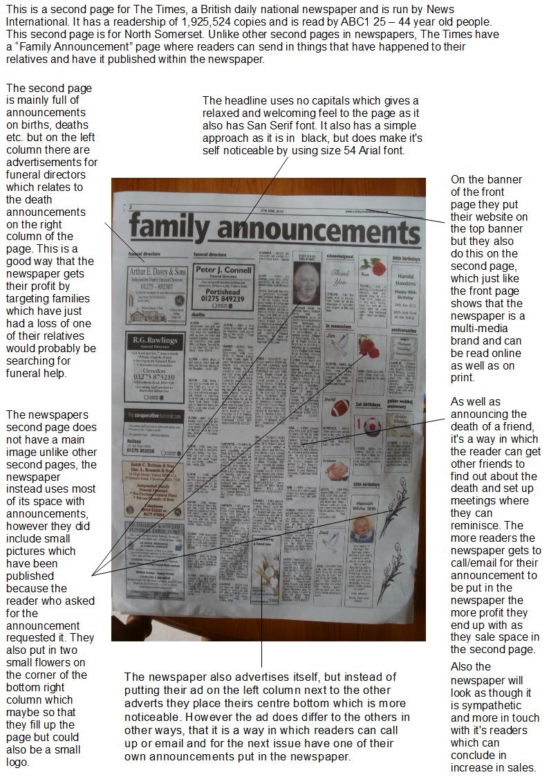 Christina Evans A2 Media Blog: Newspaper inside page analysis: The ...