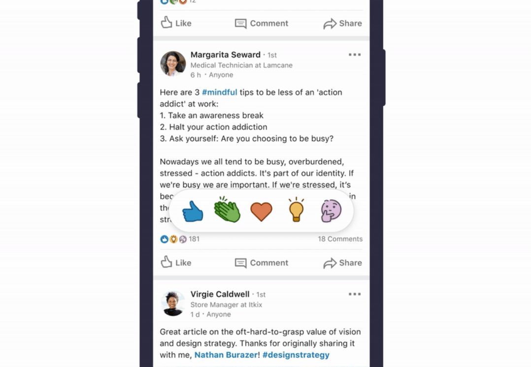 Praise your business pals with the new LinkedIn ‘Reactions’