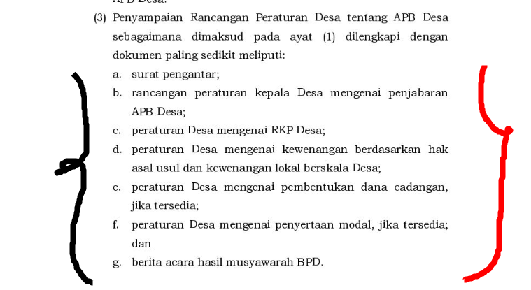 Kelengkapan Dokumen Penilaian Rancangan Perdes Apbdes - Berkat Ilmu