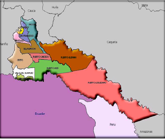 RECURSOS MINERALES DE PUTUMAYO : MUNICIPIOS DEL DEPARTAMENTO PUTUMAYO