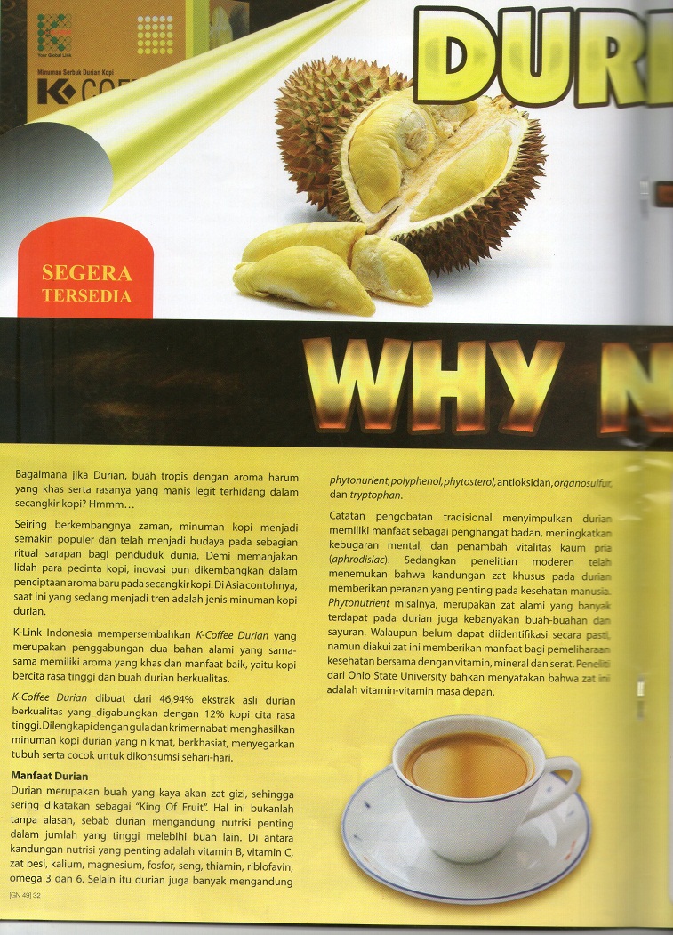Bisnis Fantastis: Kopi Rasa Durian K-Coffee Durian