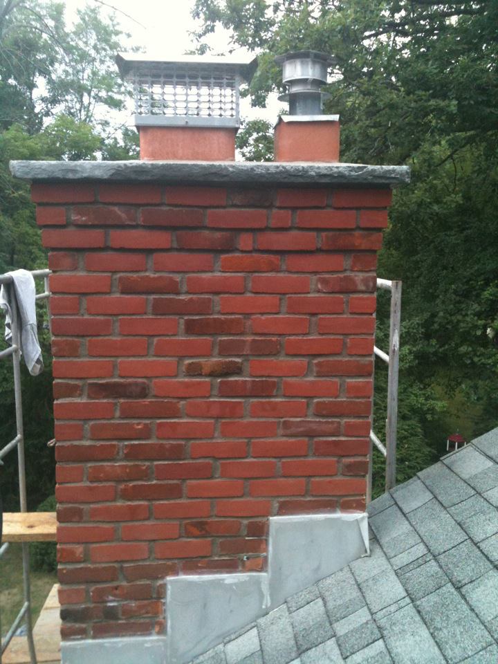 Hayner Masonry: Brick Chimney Restoration (before and after)