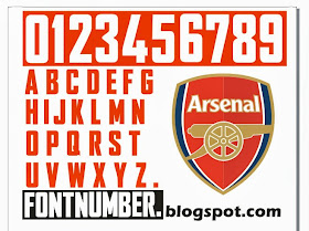 Arsenal Champions League Font Vector 2012 - 2014 (Home shirt)