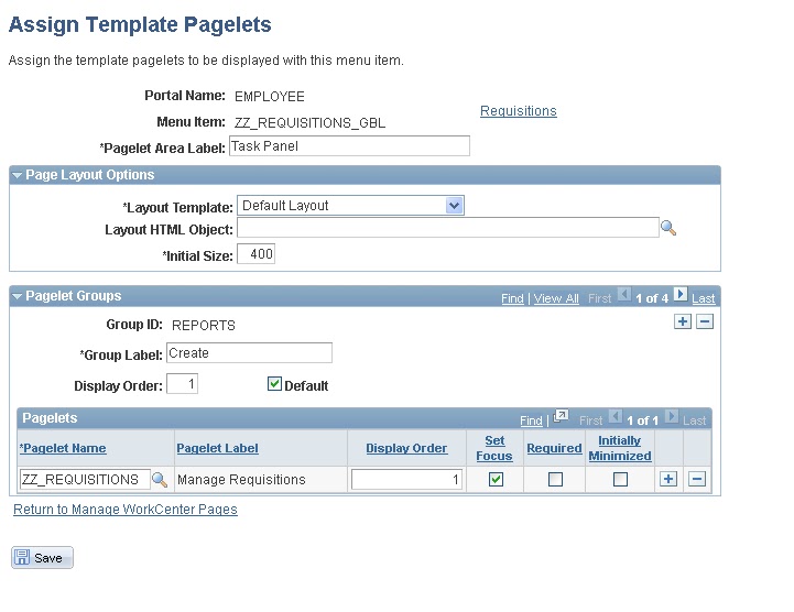 PeopleSoft Development: WorkCenter Pages