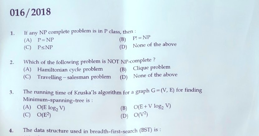 Psc Hsst Computer Science Psc Hsst Cs Qp 016 2018 Part I