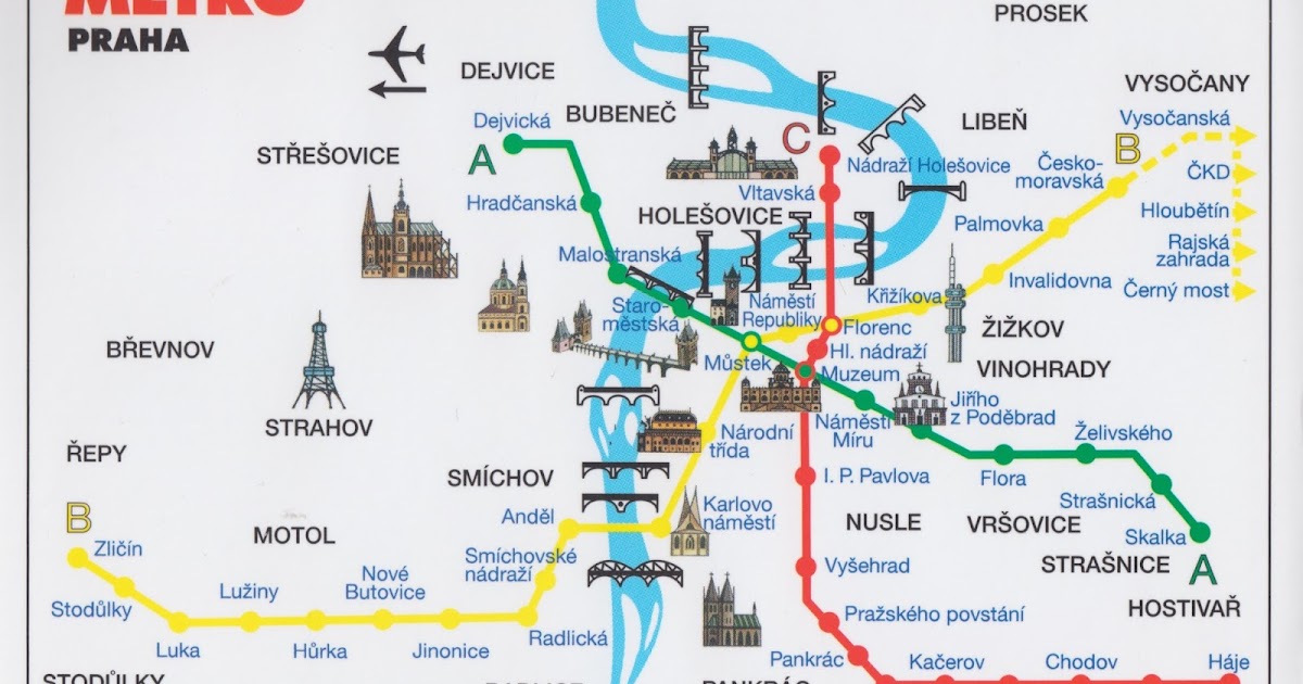 NINU POSTCARDS: Prague metro map