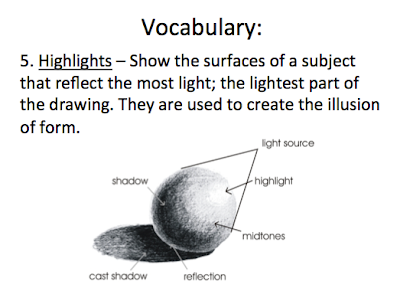 Ms. Guiles Art Class!: Art 1 and 2: Value/Shading Vocabulary
