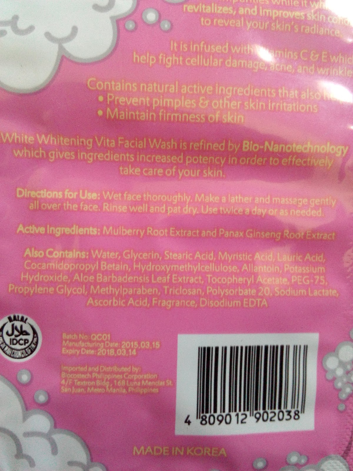 writing down my emotions: REVIEW: iWhite Korea Facial Wash Whitening Vita