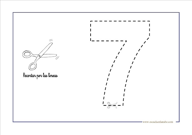 Trabajando en Educación Infantil: 10 fichas del número 7