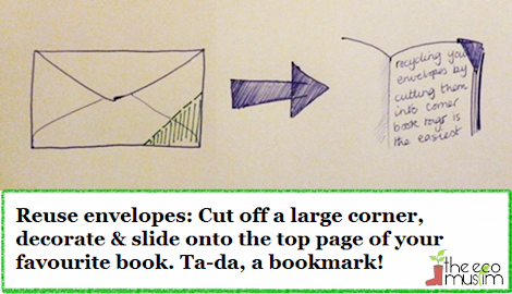DIY: Reuse Your Envelopes As Book Markers | @TheEcoMuslim