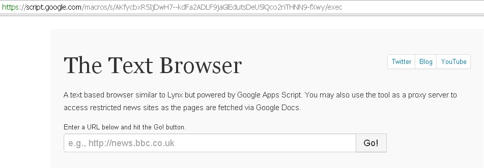 Text-only browser by Digital Inspiration | Digital Lab