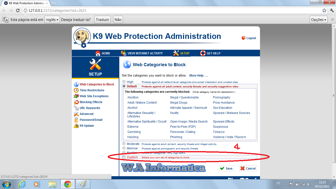 Tutorial: Aprenda a configurar seu K9 Web Protection ~ W.A Informática