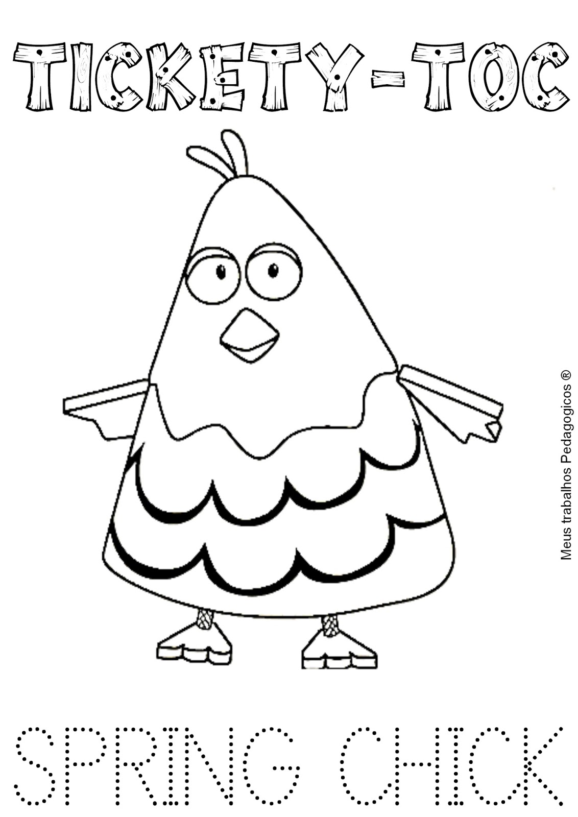 Tickety Toc Chickadee Coloring Page Coloring Pages