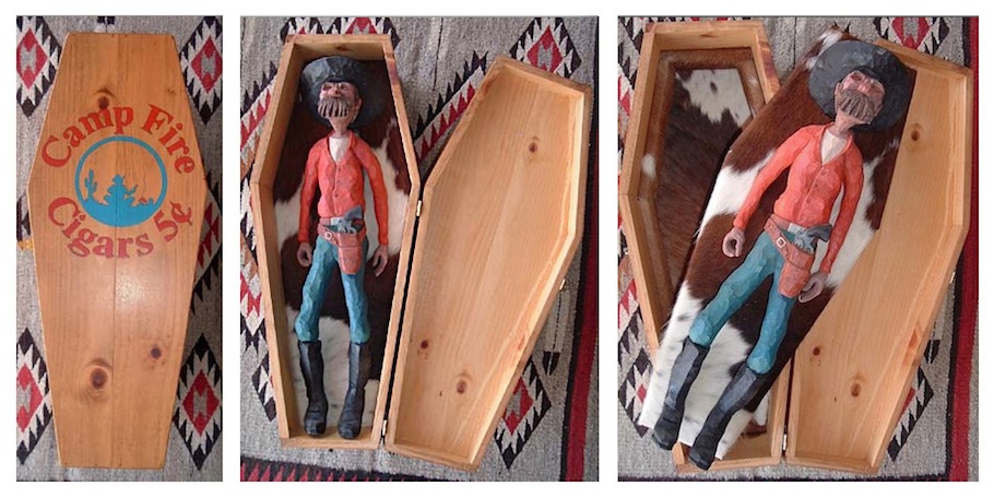 A drifting cowboy: Just whittlin' or cowboy wood carvings