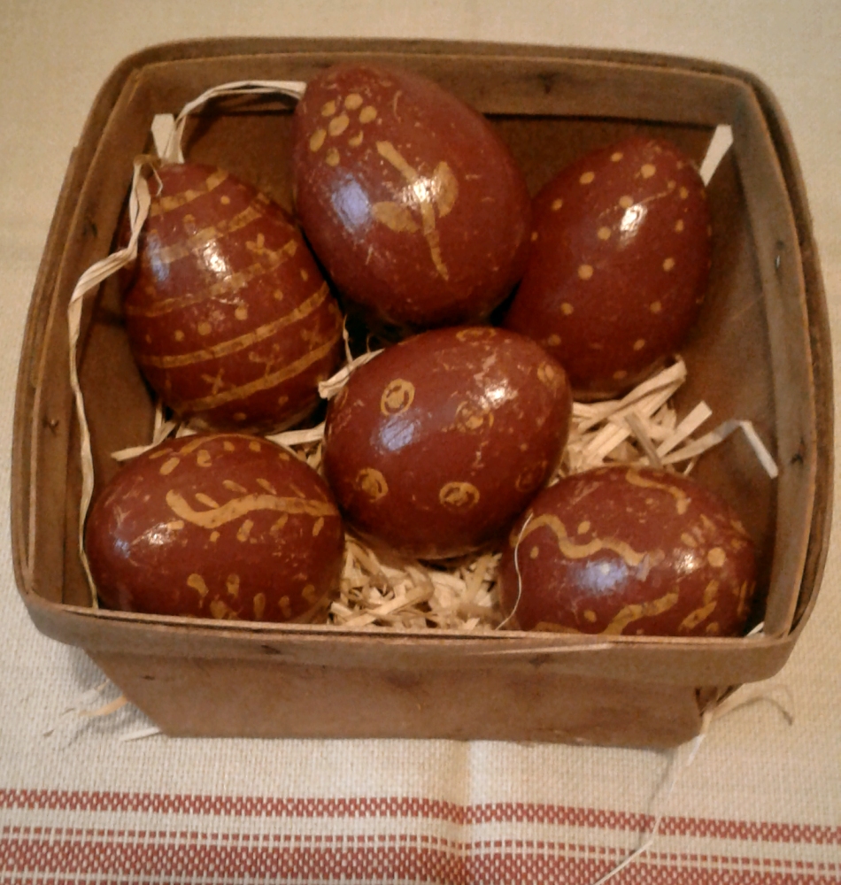 Rusty Shed Prims: Faux Red And Yellow Ware Eggs