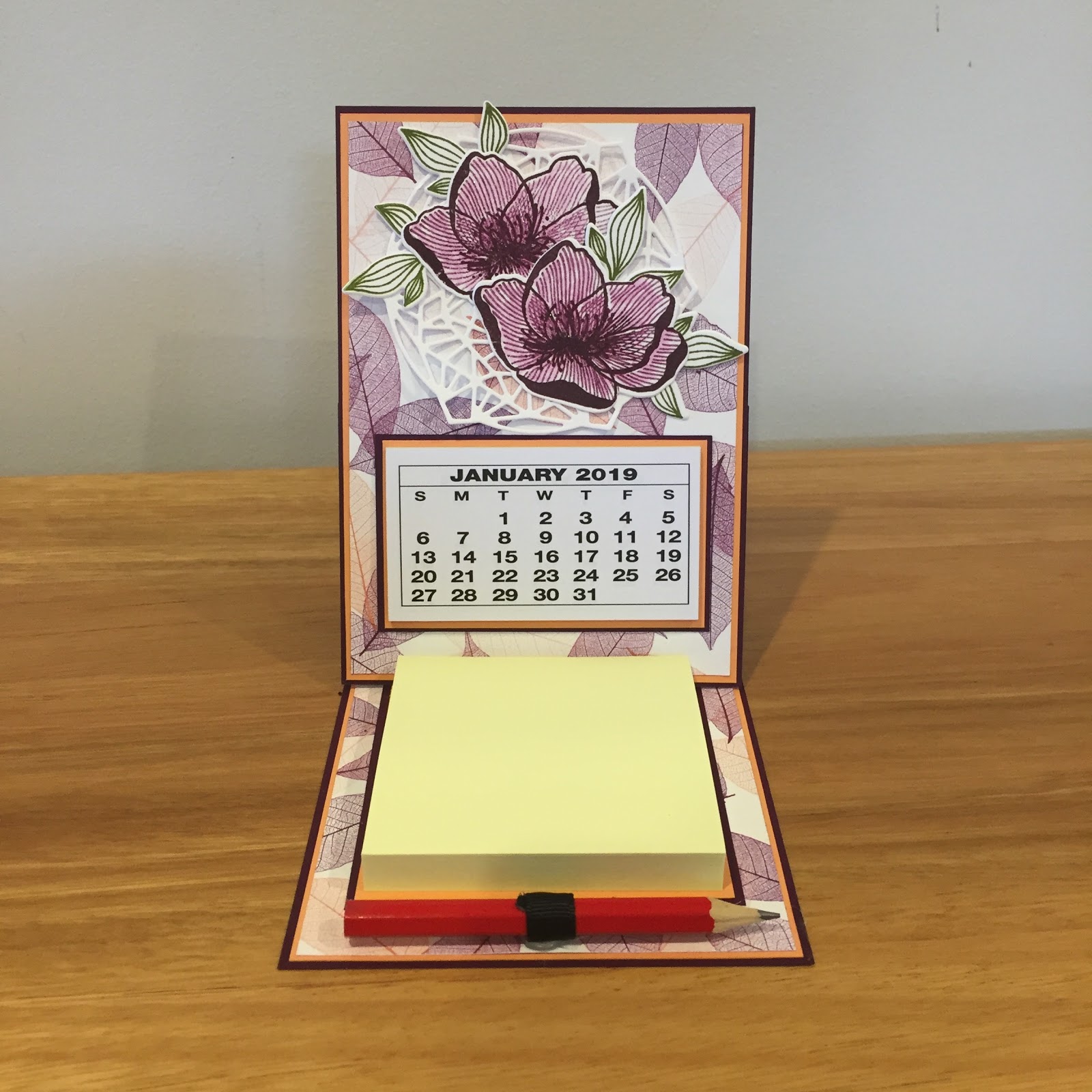 Handy Desk Calendar featuring Beautiful Promenade Bundle from Stampin Up!