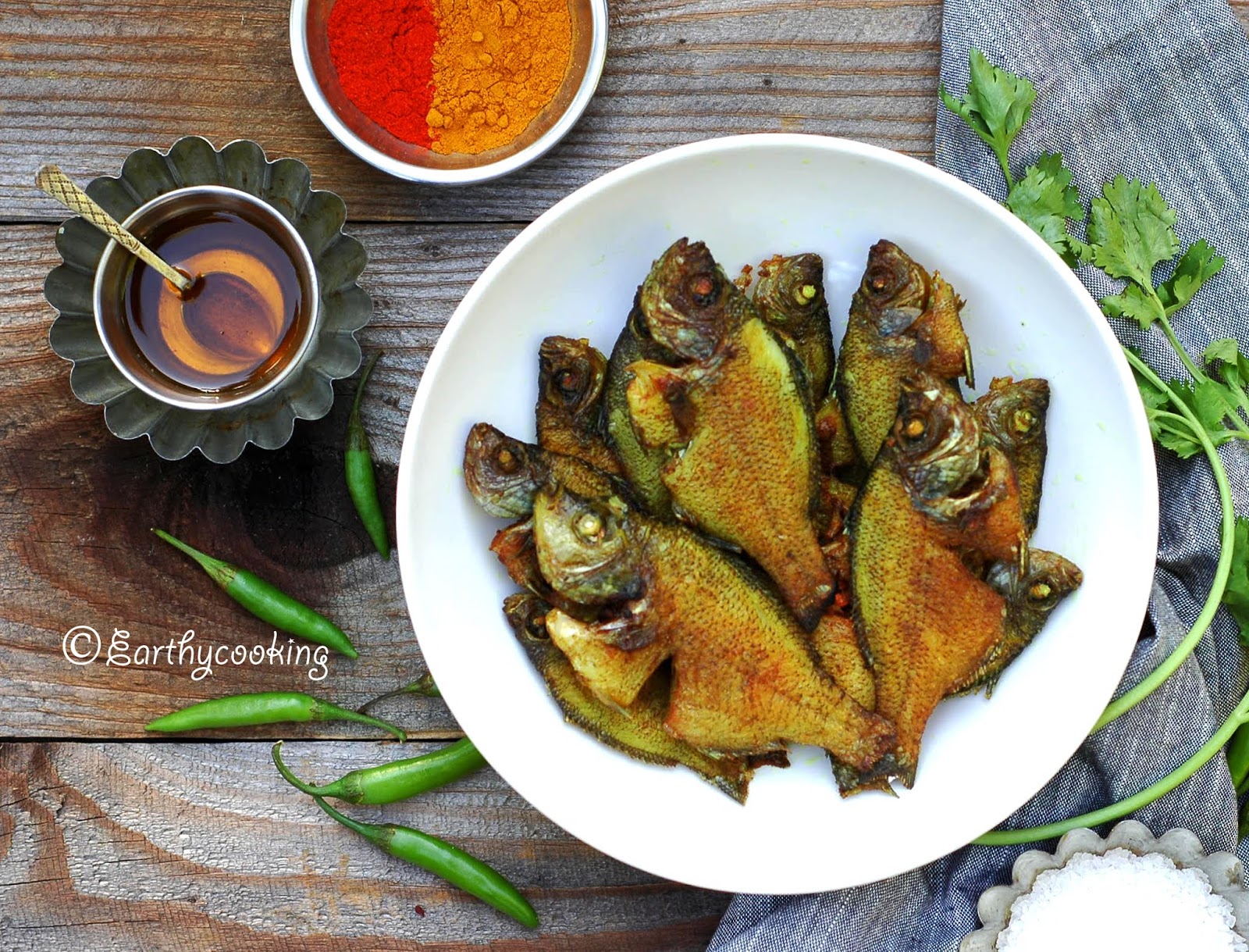 Earthycooking : Bluegill Bhaja/Pan Fried Bluegill