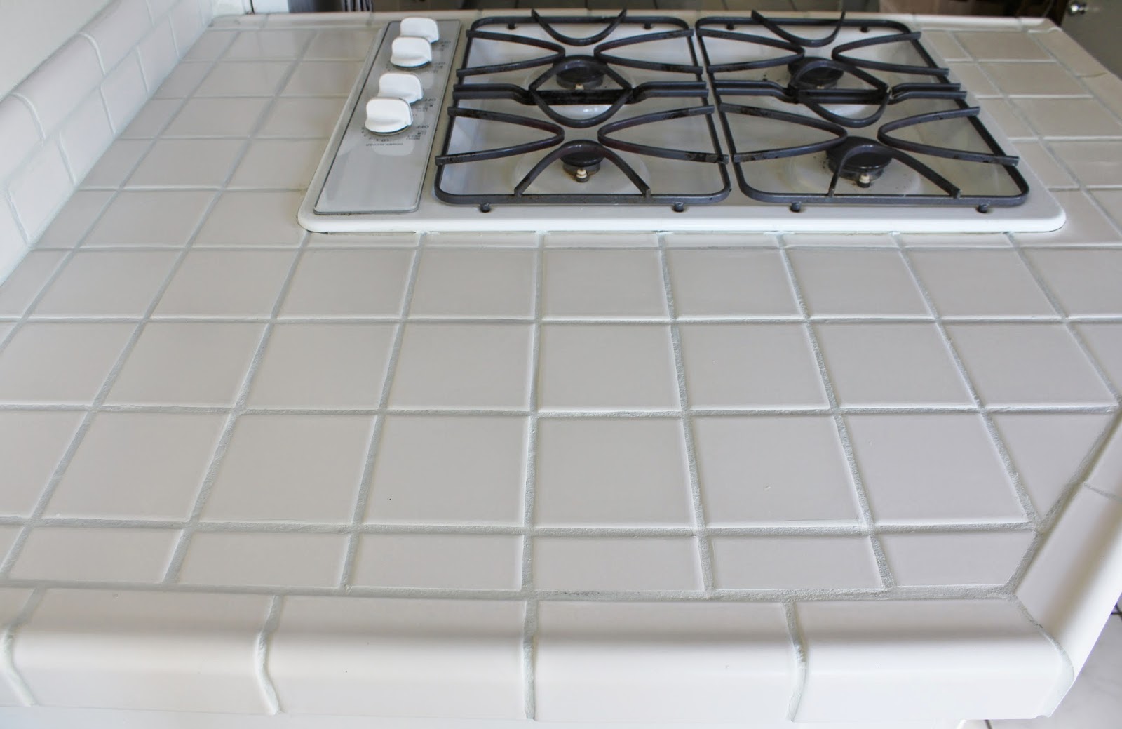 Cup Half Full: Kitchen Counter Makeover - Painted Grout