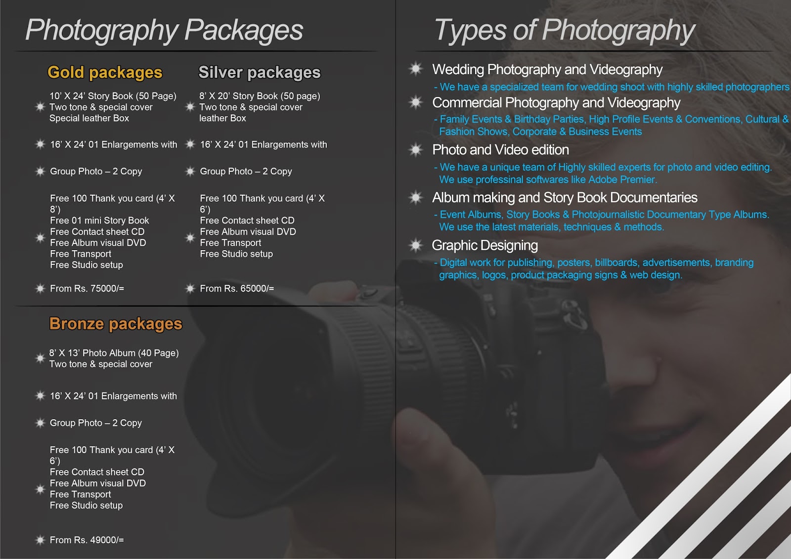 Dushyanth Photography: Sample Photography Leaflet made using Photoshop CS5