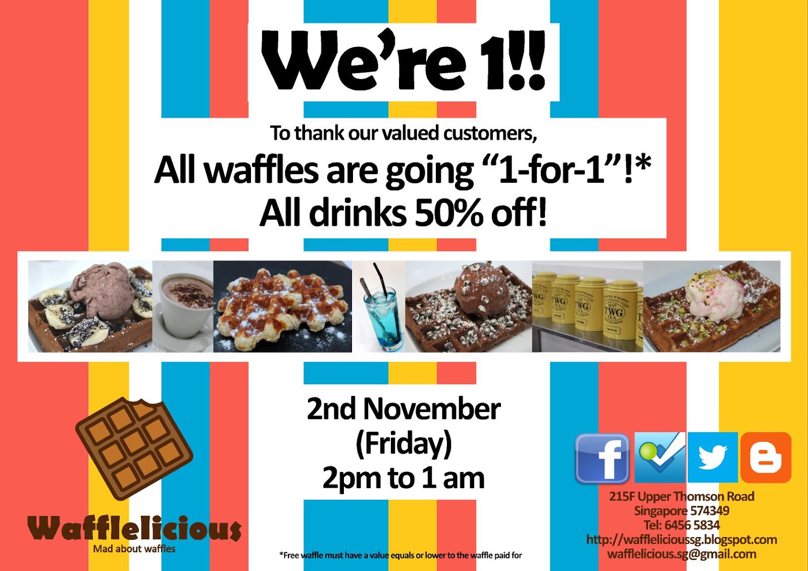 Wafflelicious Cafe: Wafflelicious is turning 1!