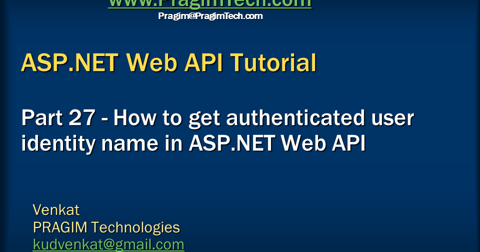 Sql Server Net And C Video Tutorial How To Get Authenticated User Identity Name In