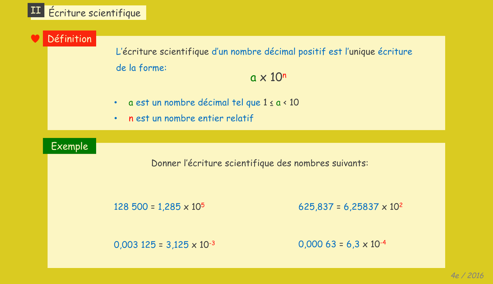 Cours de Maths / 4e 2016: CH 14 - Notation scientifique