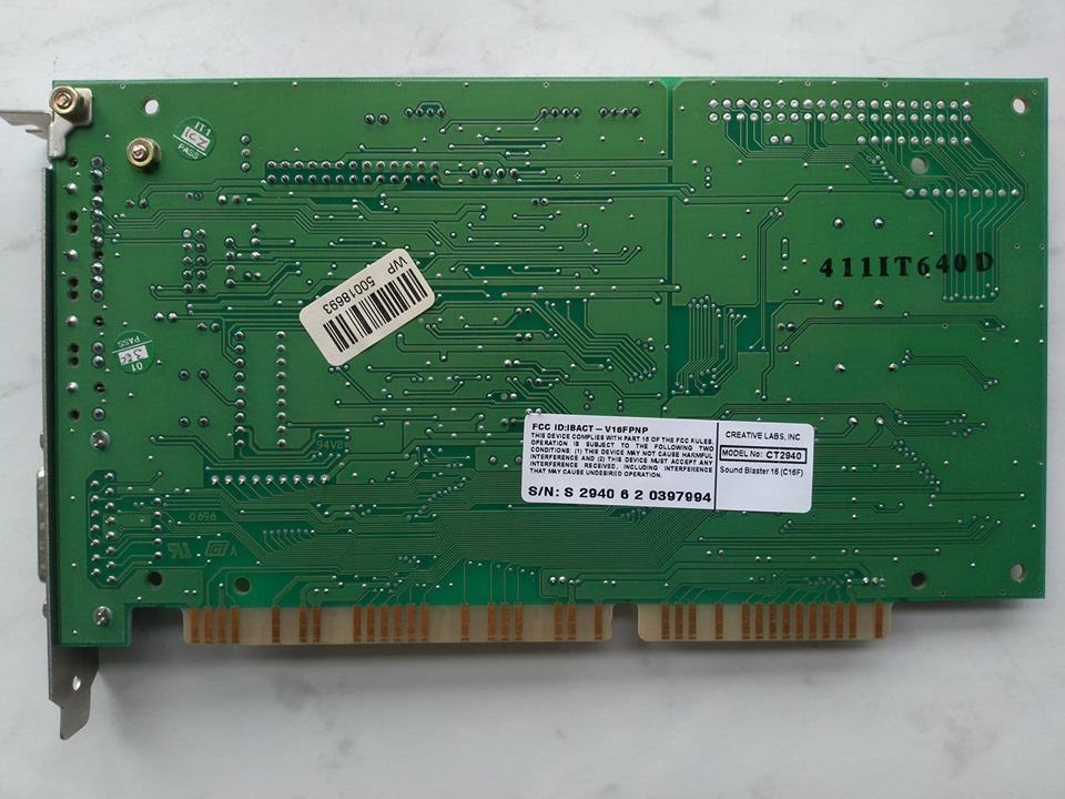 3DfxQuest: Creative Sound Blaster 16, ISA