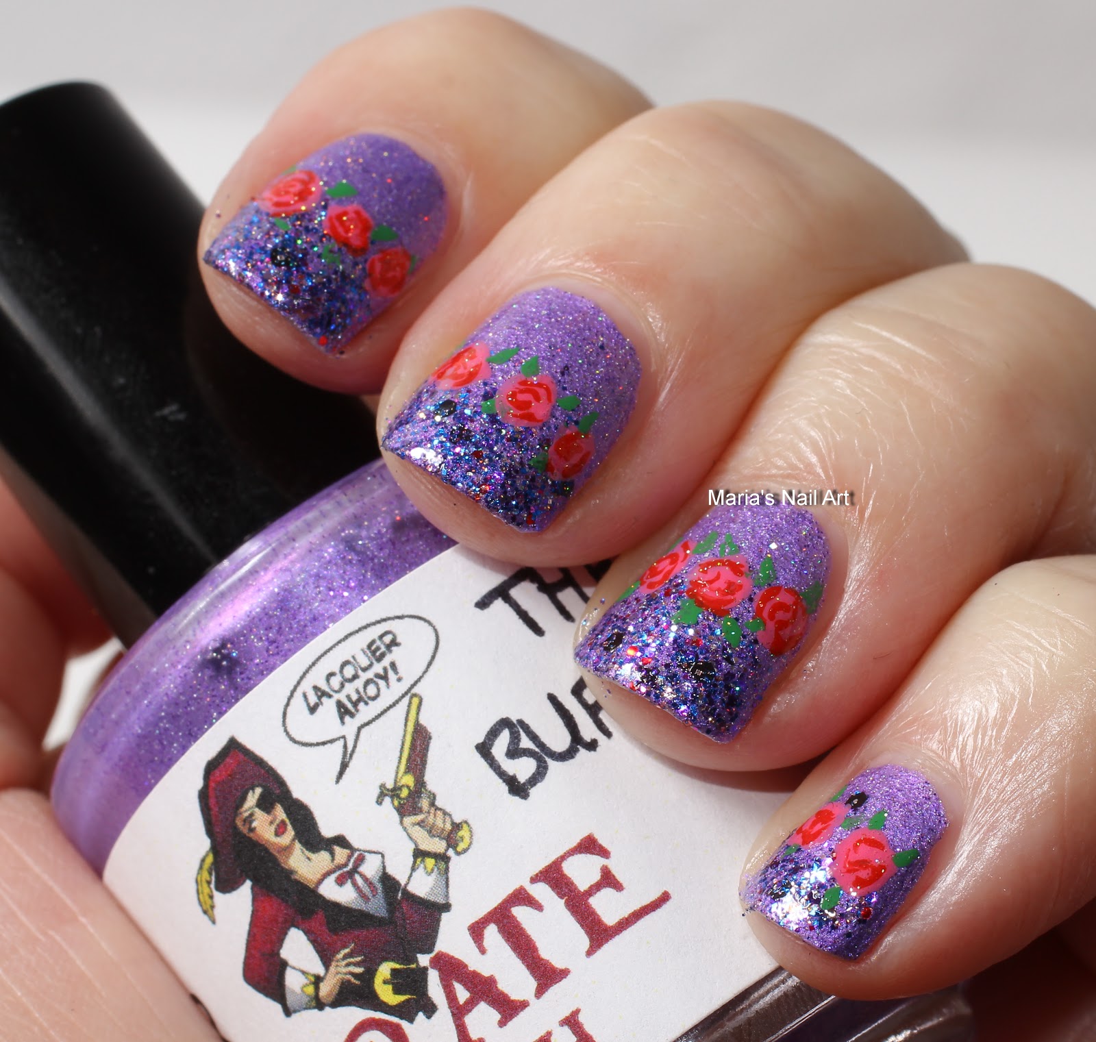 Marias Nail Art and Polish Blog: Roses on indie's - Artsy Wednesday
