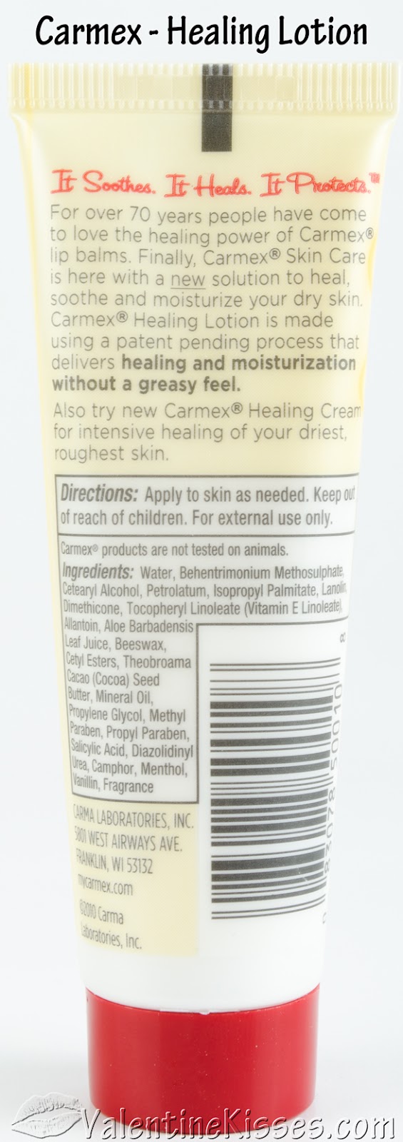 Valentine Kisses: Carmex – Healing Lotion, Healing Cream