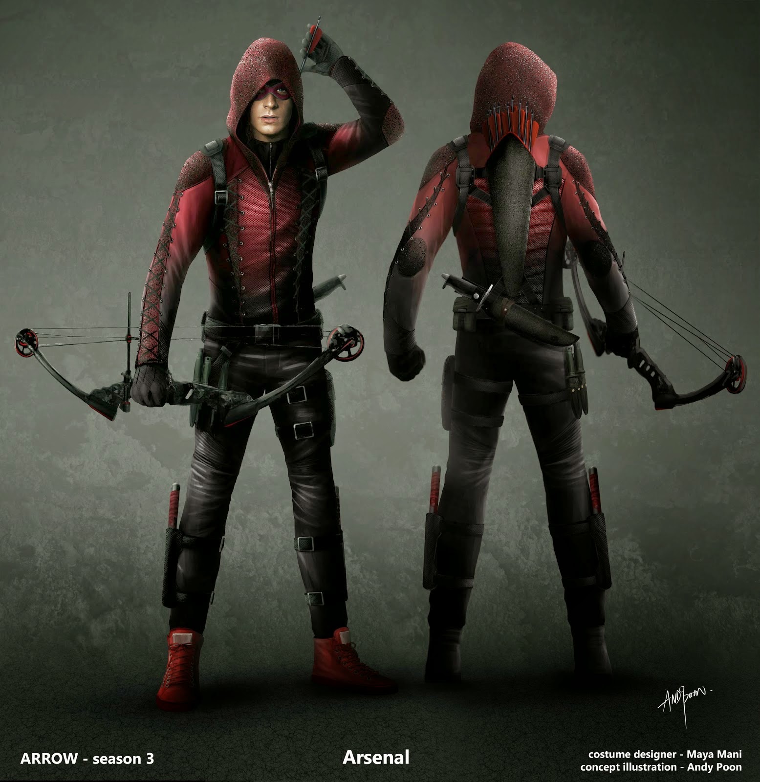 See Arsenal and Ravanger's New Costume in ARROW Concept Art by Andy ...
