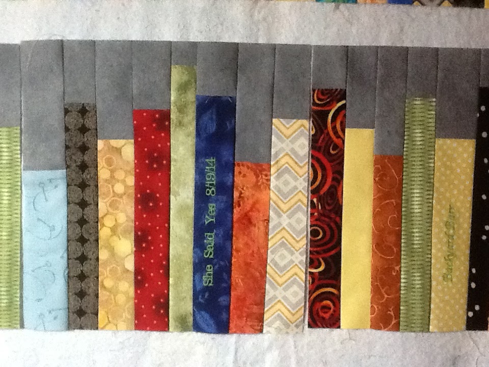 Personalized Bookshelf Quilt: Wedding Bookshelf Quilt - Love in the Library
