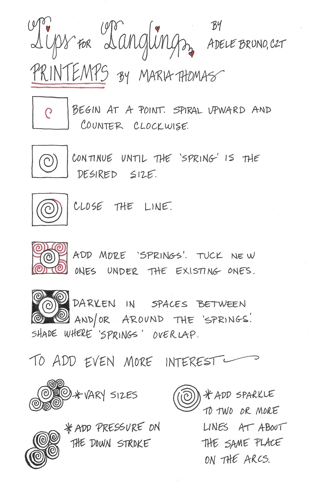 Tickled To Tangle: Tips for Tangling Printemps