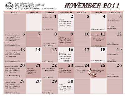 Grace Around The Corner: Thanksgiving Letter and November 2011 Calendar