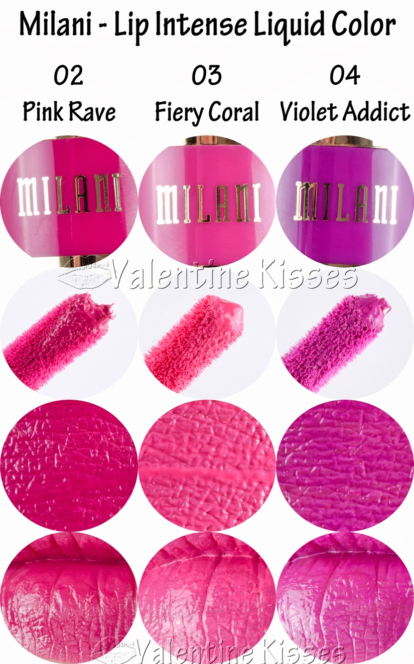 Valentine Kisses: Milani Lip Intense Liquid Color - swatches, pics ...
