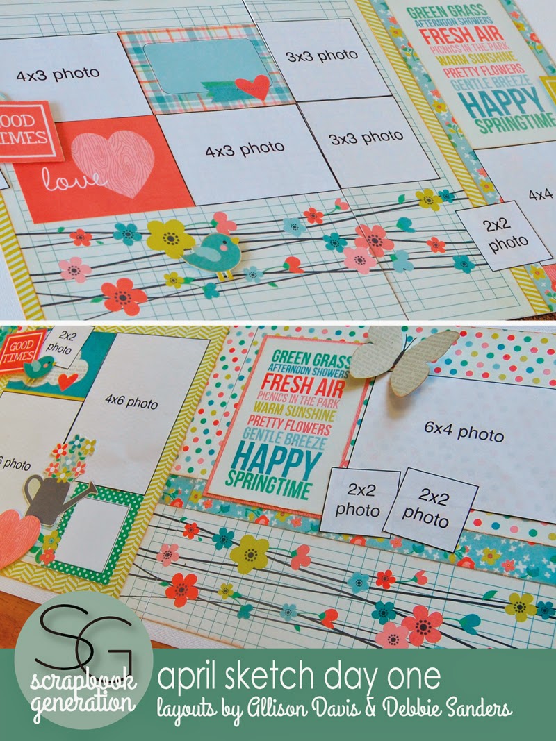 SCRAPBOOK GENERATION: April's Sketch Day One layouts!