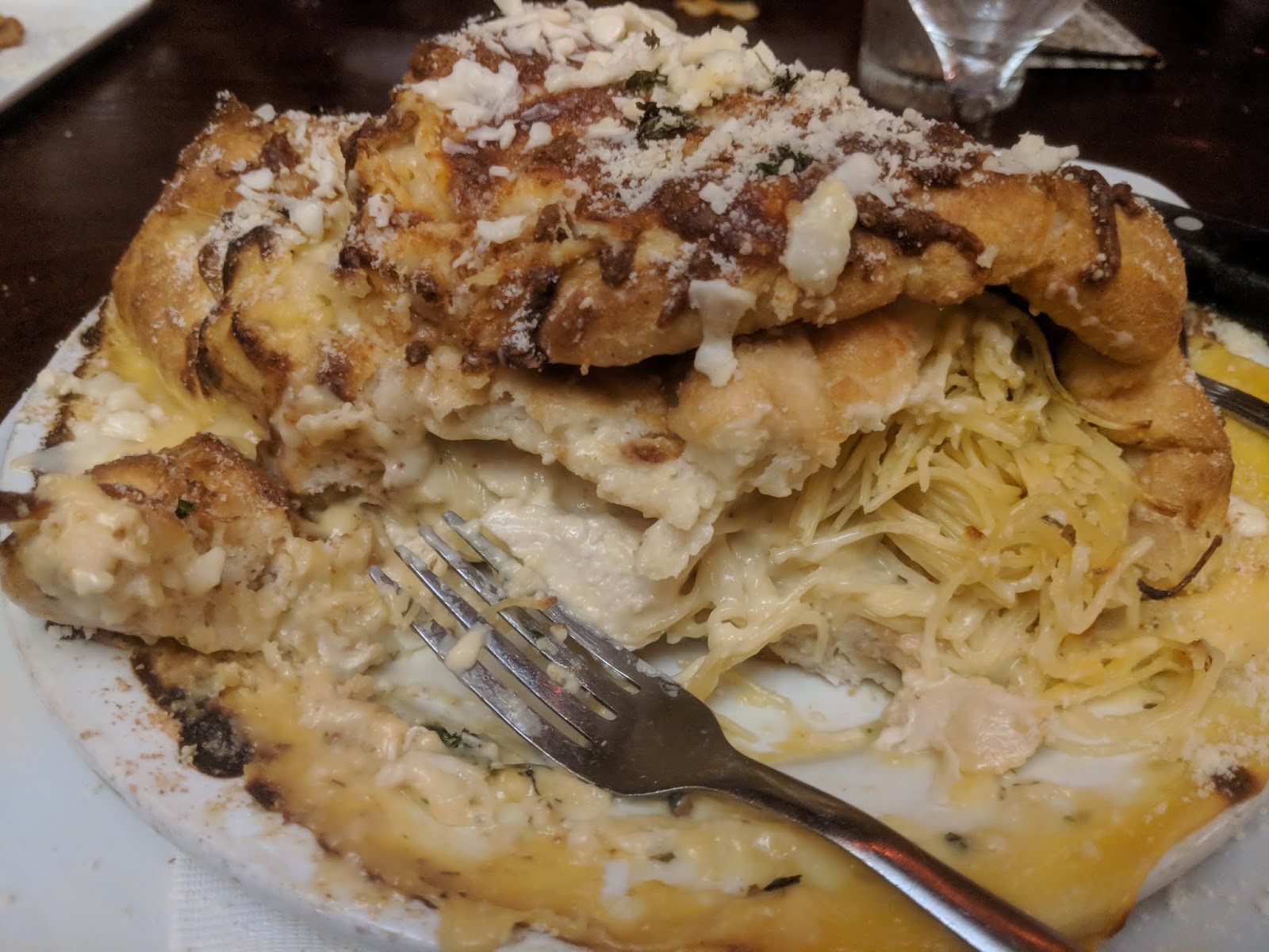 #FoodPornFriday - A chicken, fried bread and pasta monstrosity |Big ...