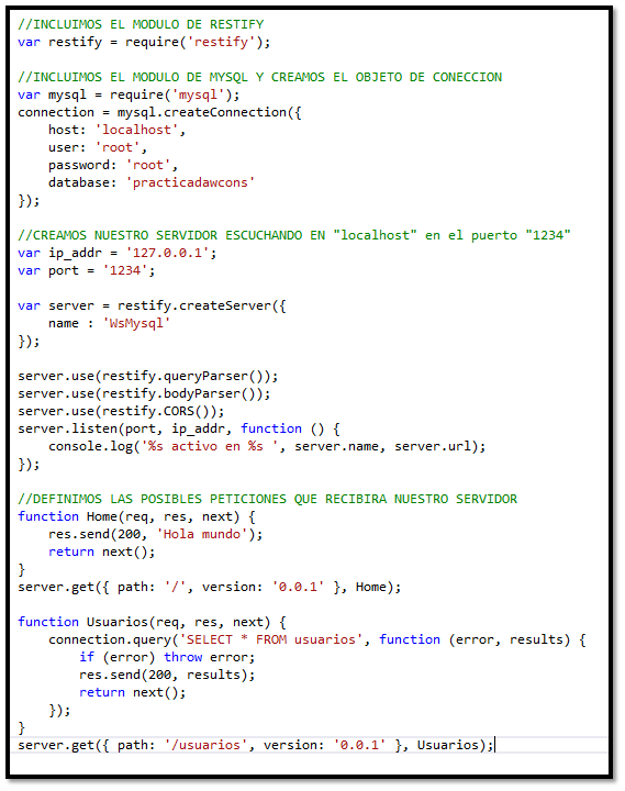 DW Software: Tutorial: Crear un servidor Restify en Node JS + MySql