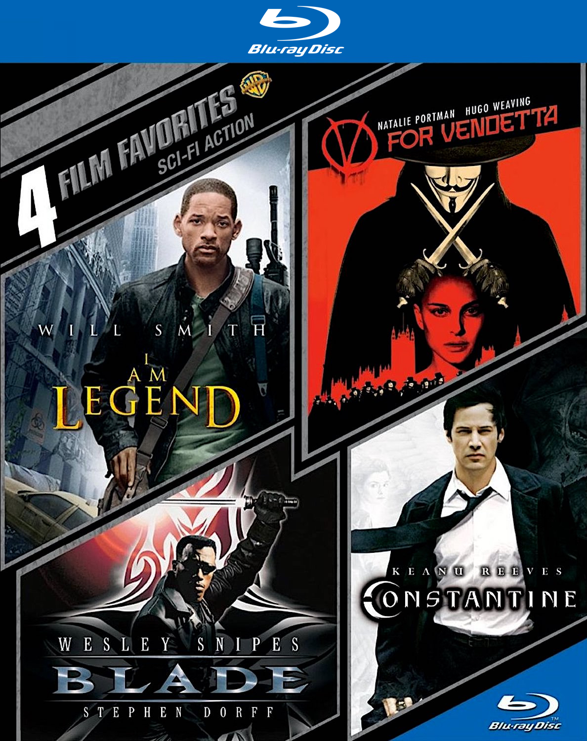 blu-ray and dvd covers: WARNER BROTHERS 4-FILM COLLECTION BLU-RAYS