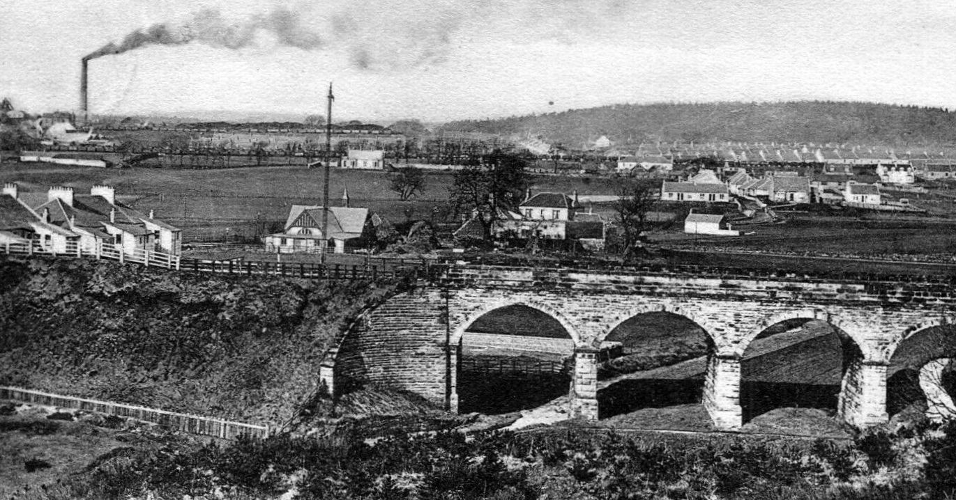 Tour Scotland: Old Photograph Railway Viaduct Cardenden Fife Scotland